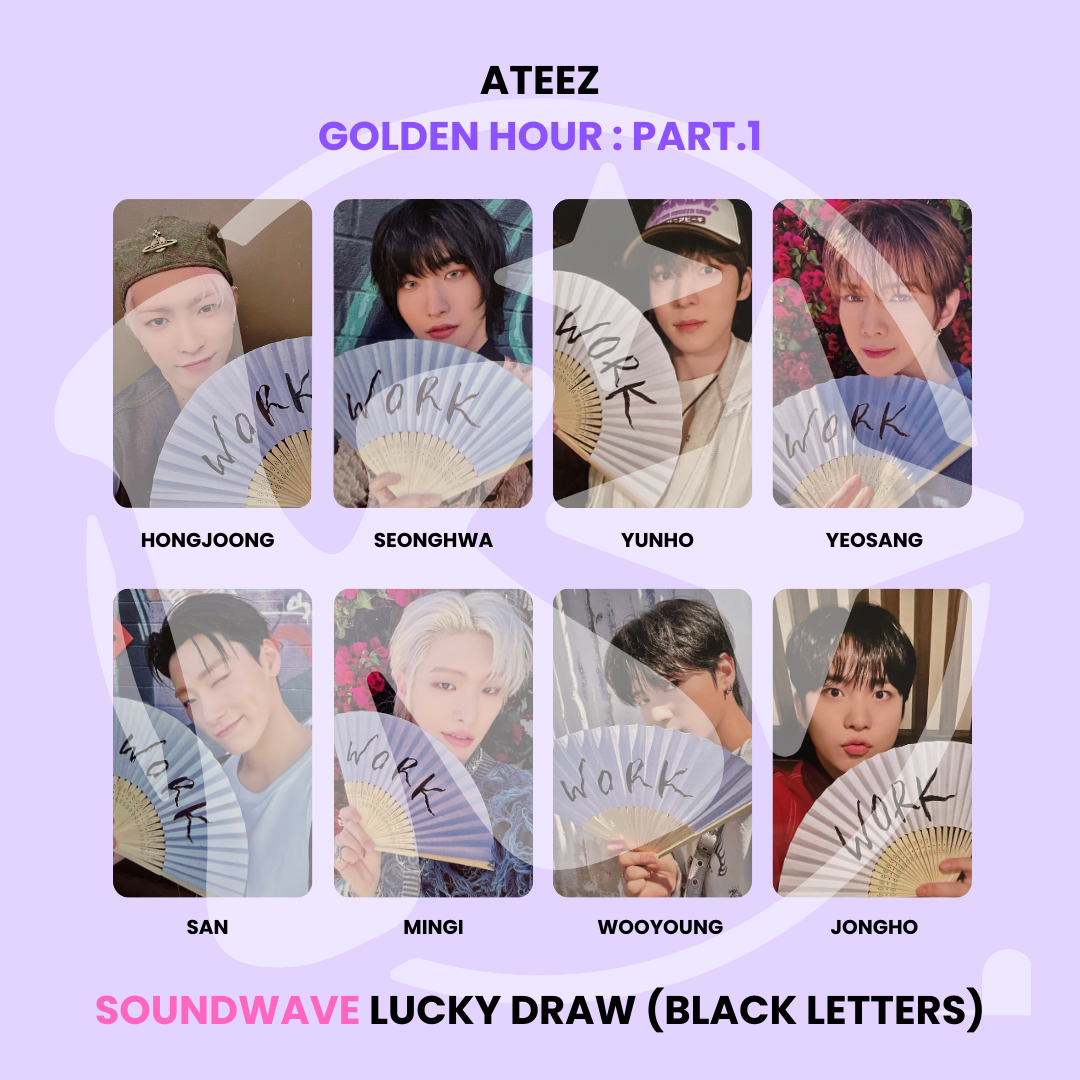 ATEEZ - GOLDEN HOUR : PART.1 SOUNDWAVE LUCKY DRAW (BLACK LETTERS) – KSPACE